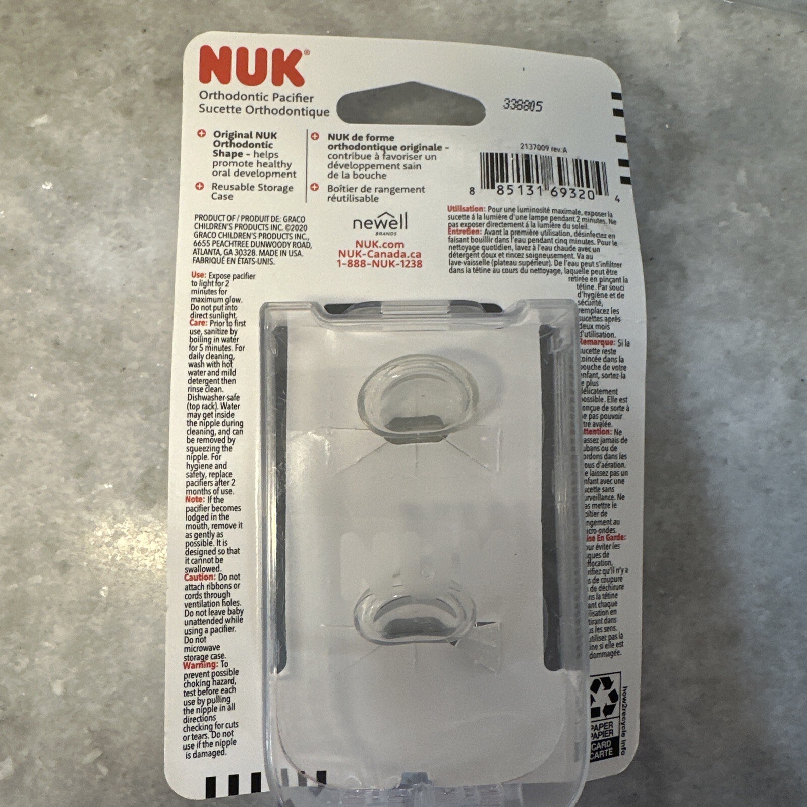 NIP 2 Nuk Pacifiers Silicone Orthodontic Glow In The Dark 6-18 M Clear