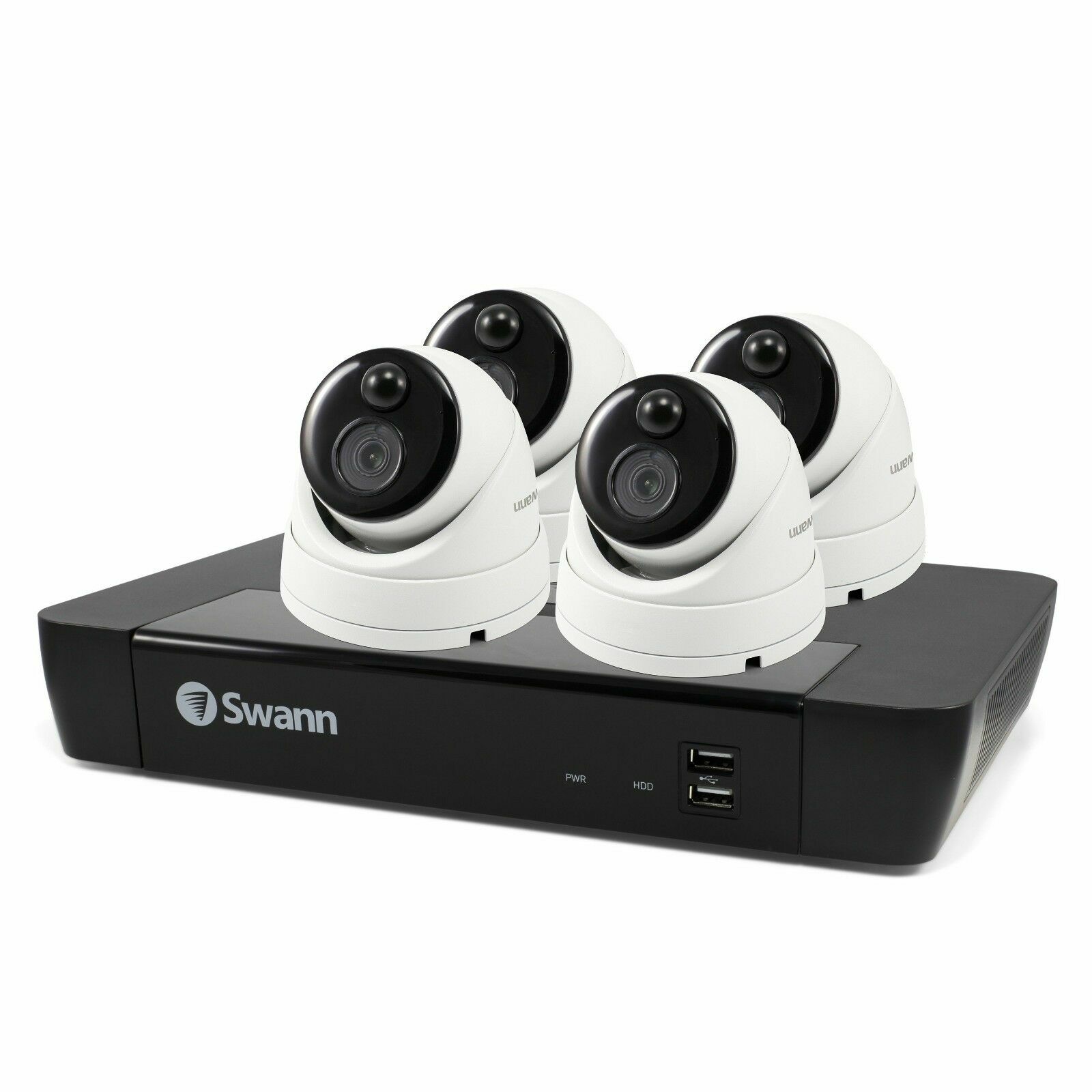 Swann NVR8-8580 8CH 4K 2TB 4 x NHD-876MSD Dome Cameras SWNVK-876804D ...