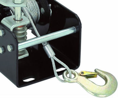 2K LB CAPACITY WORM GEAR HAND MANUAL WINCH TOW PULLER 40:1 RATIO ...