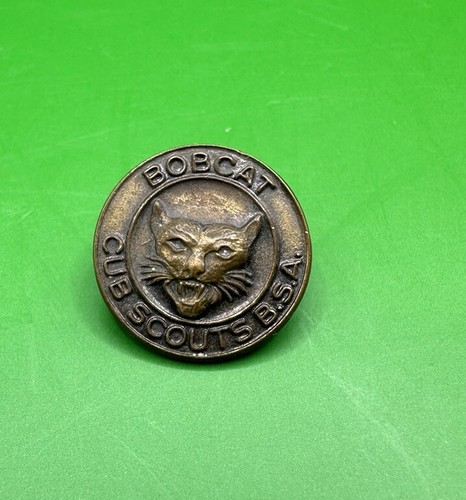 BSA Bobcat Cub Scout Rank Pin 1940's Clasp Lapel Boy Scouts Of America ...