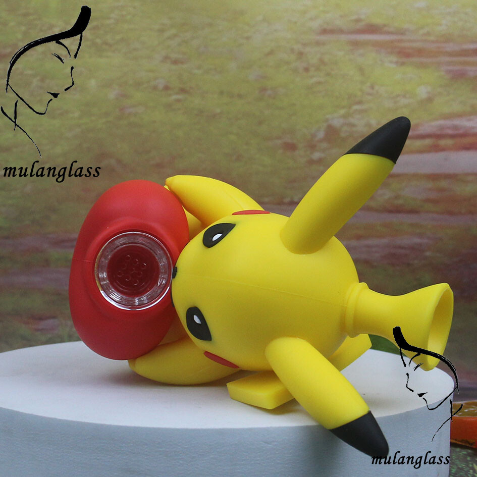 Pikachu Bong Silicone Smoking Pipe with Glass Bowl Tobacco Pokemon | eBay