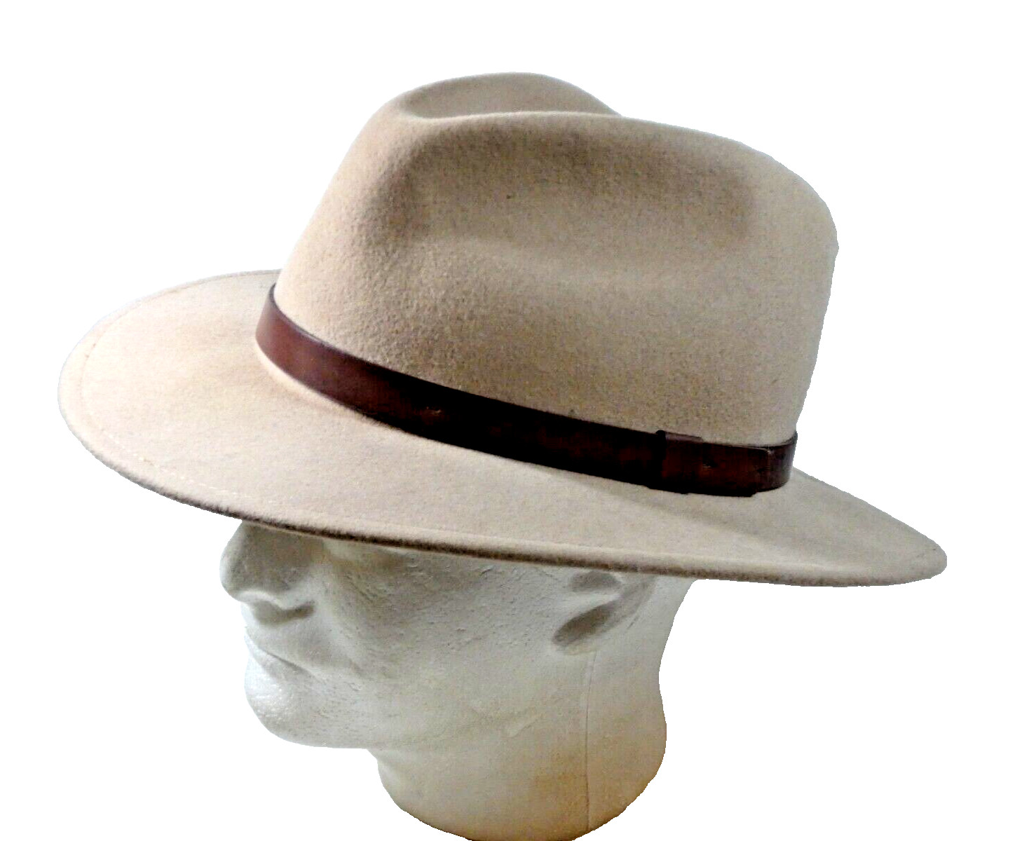 Vintage Indiana Jones Style Hat Fedora Tan Wool Felt … - Gem