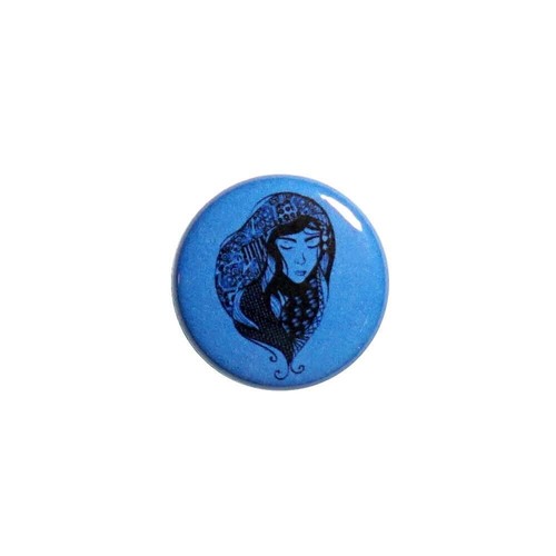 Pretty Bohemian Gypsy Button Pin Woman With Head Scarf Backpack Pin 1 ...