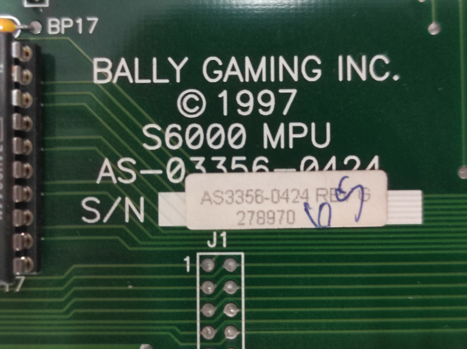 Bally Gaming S6000 MPU AS-03356-0424 Rev G PCB | eBay