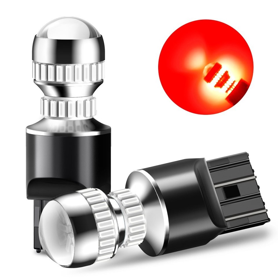 2pcs 7443 7440 Super Red Alert Safety LED Brake Tail Light Bulbs Lamp ...