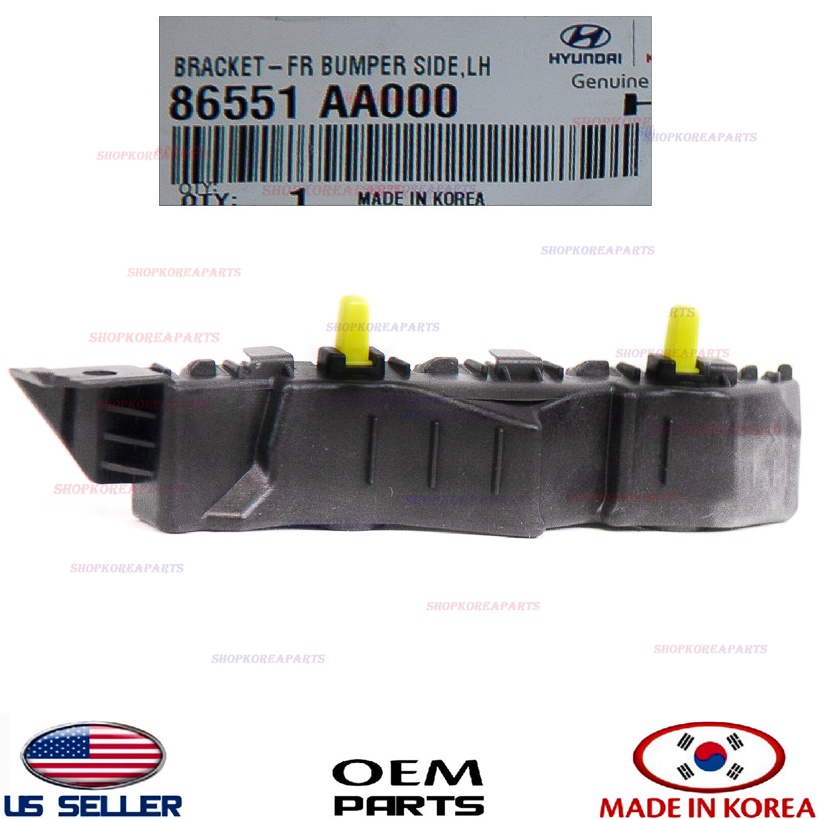 HYUNDAI OEM 21-22 Elantra Bumper Components-Side Bracket 86551AA000 for ...