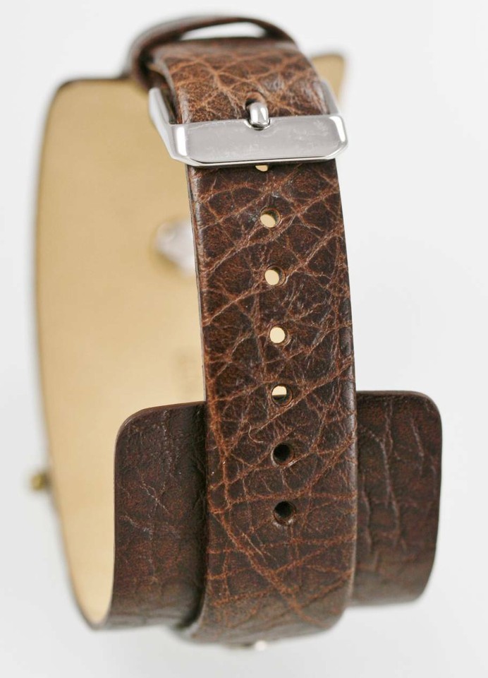 Graphite Watch Mens Stainless Steel Silver Gold Leather Wide Brown ...