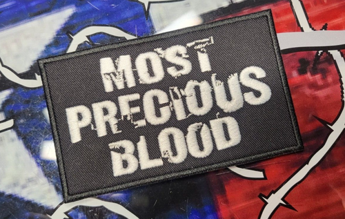 EMBROIDERED MOST PRECIOUS BLOOD BAND PATCH (Please Read Ad) | eBay