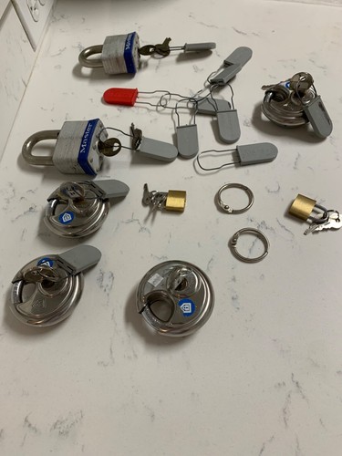 Lot Sale Of (8) Padlocks & Brand Locks- Working Keys and Key Rings | eBay