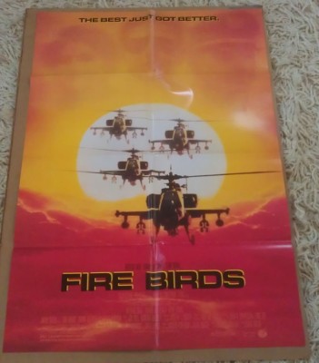 FIRE BIRDS MOVIE POSTER ORIGINAL FOLDED 27x40 NICOLAS CAGE TOMMY LEE ...