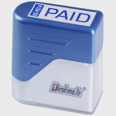 PAID Deskmate Self Inking Rubber Stamp Blue - new in sealed pack | eBay ...