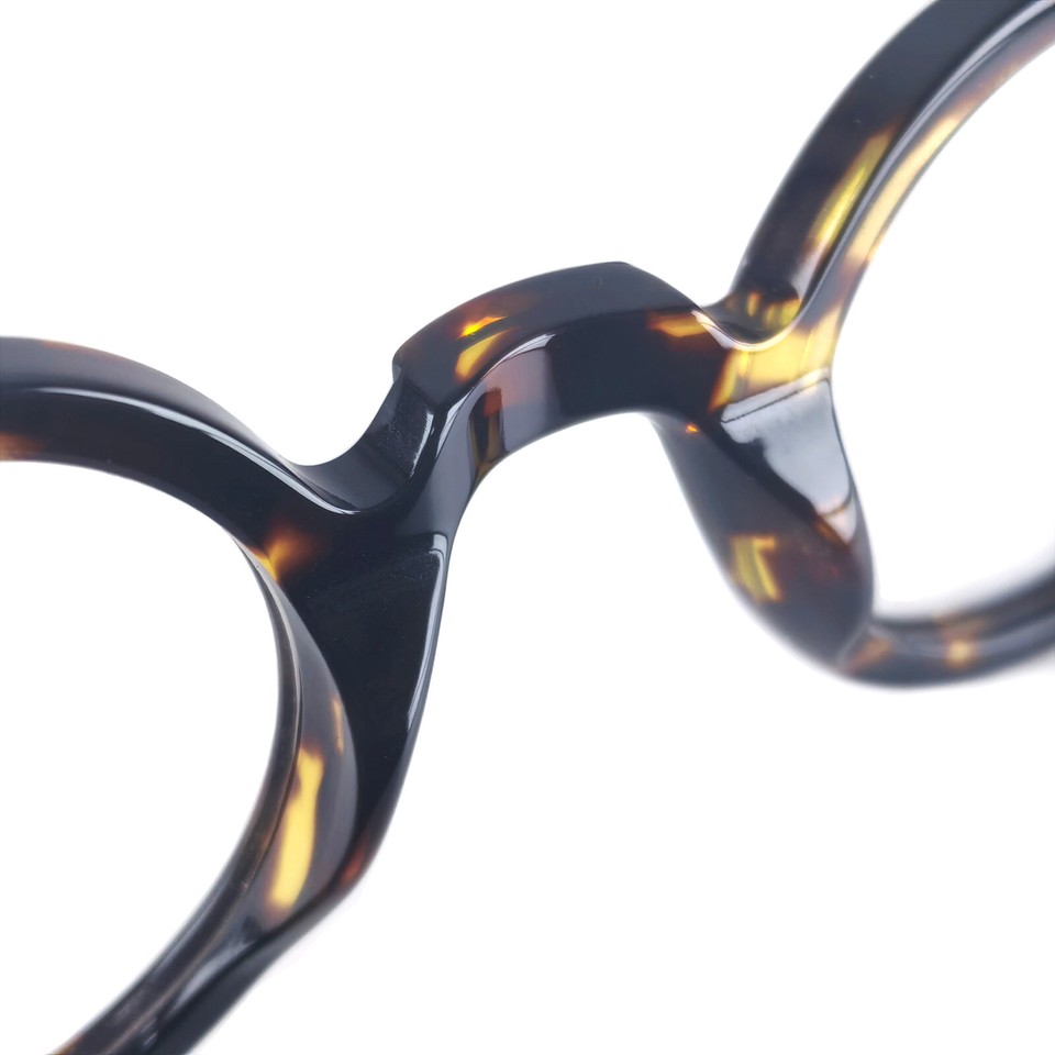 Small Round Acetate Eyeglass frames Retro Full Rim Leopard Glasses ...