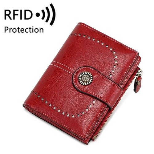 Women RFID Blocking Small Leather Wallet Credit Card Holder Mini Bifold ...