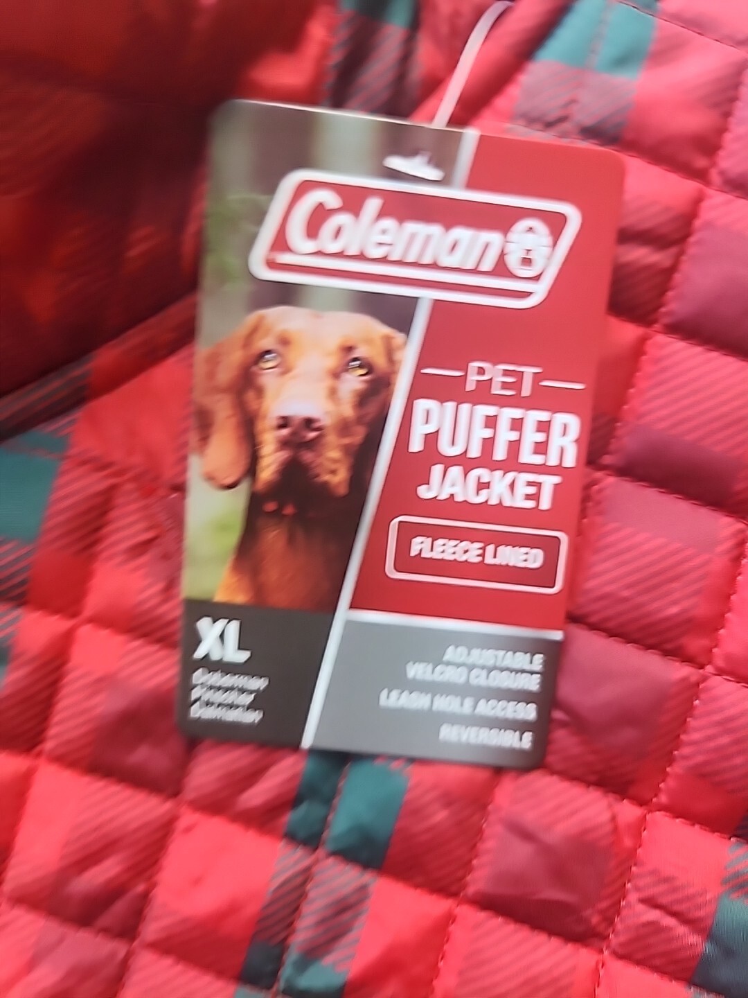 COLEMAN RED & PLAID Puffer Dog Jacket Extra Large New With Tags Fast ...
