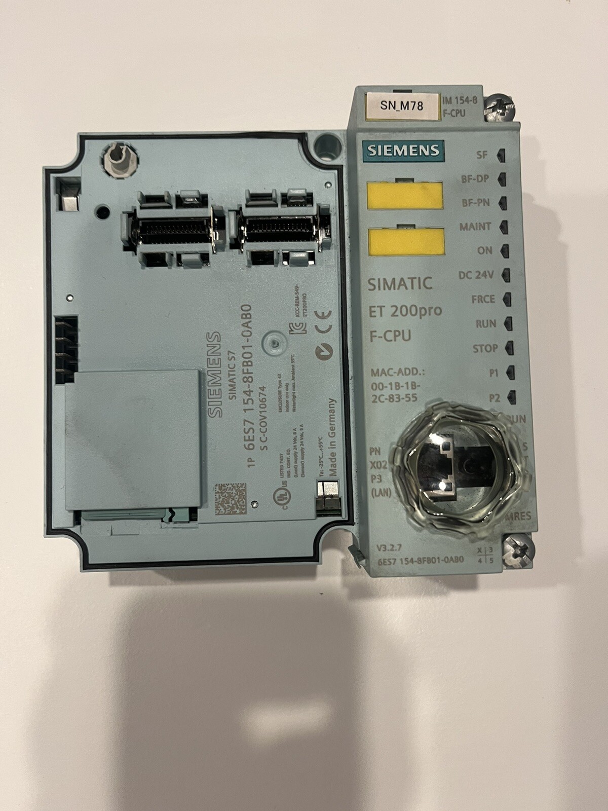 SIEMENS 6ES7154-8FB01-0AB0 SIMATIC ET 200PRO INTERFACE MODULE F-CPU | eBay