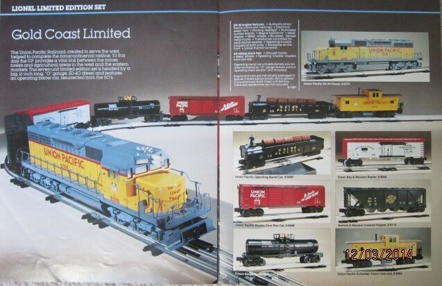 LIONEL # 1361 SD-40 UNION PACIFIC GOLD COAST LIMITED SET 1983 = NEW | eBay