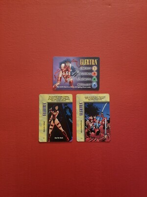 FLEER MARVEL IQ OVERPOWER - ELEKTRA GAME CARD SET OF 3 | eBay