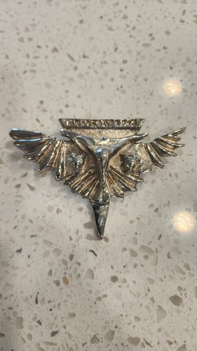 Star Trek Romulan Uniform Insignia silver plated metal pin 3.75 Inches ...