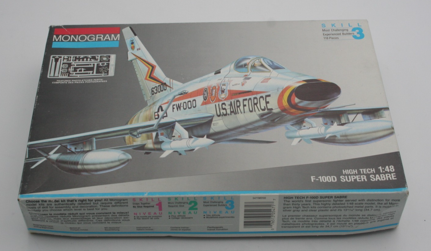 Monogram F-100D Super Sabre 1/48 Scale High Tech Model Kit w/ Add Ons ...
