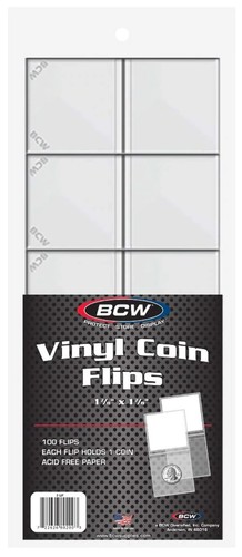 Double Pocket Vinyl Coin Flips with Paper Insert | 2x2 Coin Holders for ...