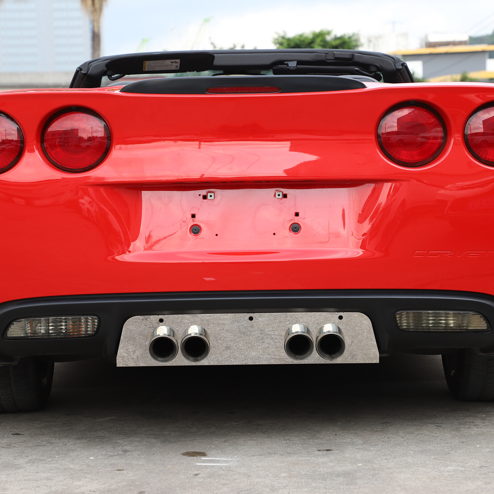 For Corvette C6 2005-13 Rear Bumper Center Bottom Trim Chrome Steel ...