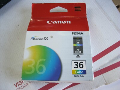 Genuine Canon Pixma 36 Color Ink Cartridge Chromalife 100 CLI-36 Color ...
