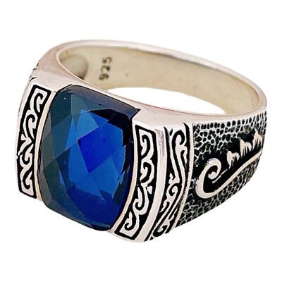 Real Solid 925 Sterling Silver Blue Zircon Stone Men Woman Ring #2 | eBay