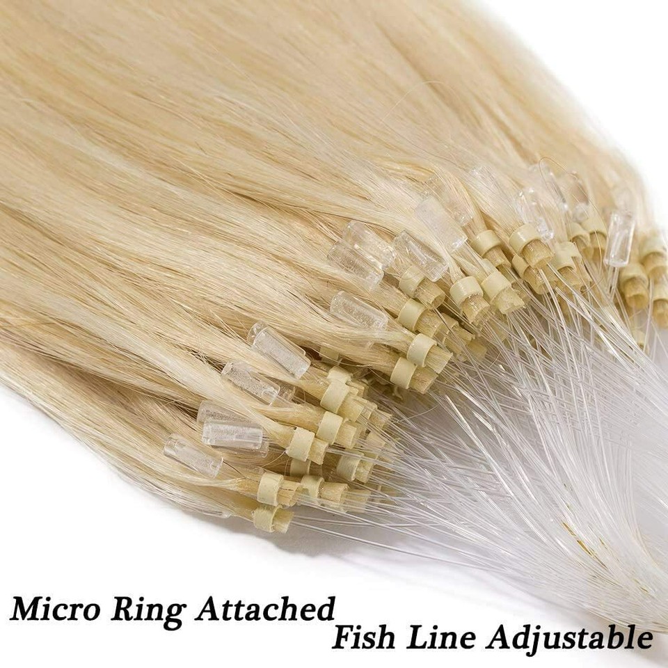 Micro Link Hair Extensions Remy Human Hair Micro Beads Loop Straight ...