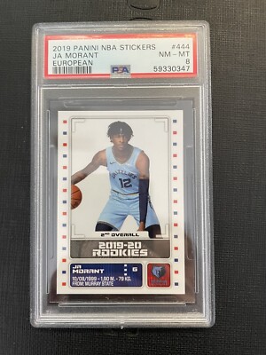 Ja Morant PSA 8 2019-20 Panini NBA Rookie RC Stickers #444 European | eBay