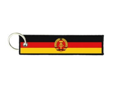 Keychain key ring tags fabric motorcycles biker cute flag east germany ...