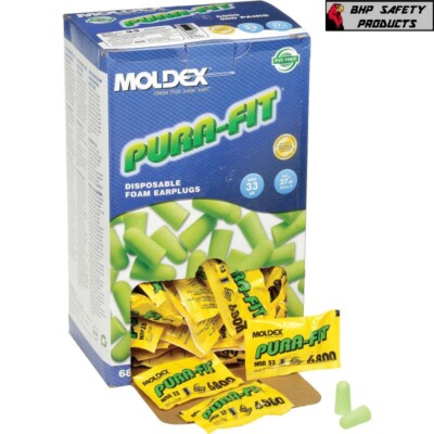 Moldex Pura Fit 6800 Earplugs Uncorded 200/Box NRR 33 ** Free US ...