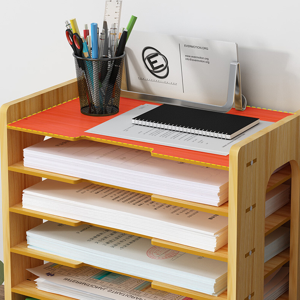 Office Desk Filing Trays Letter Rack A4 Paper Document Organizer Holder ...