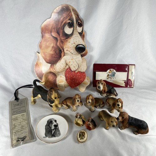 Vintage Bassett Hound Mini Figurines Lot of Mixed Figures & Items | eBay