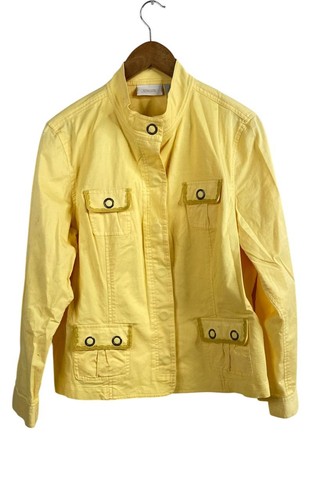 Chico's Yellow Snap Button Light Jacket. Women's - Size 2 | eBay