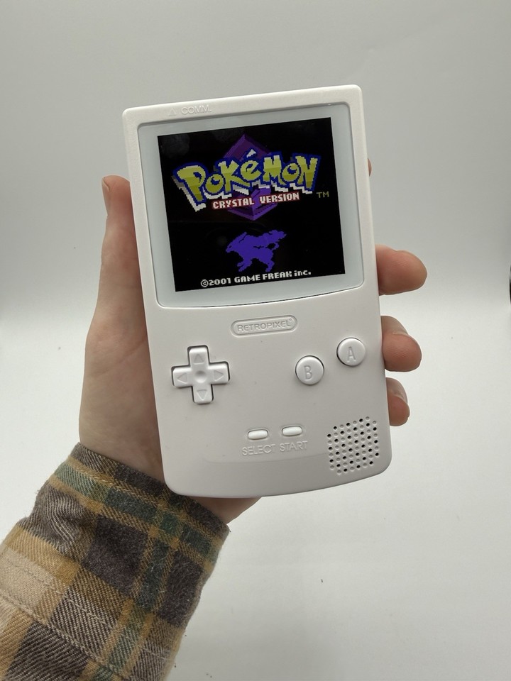 White Nintendo Gameboy Color IPS Mod W/ USB C Rechargeable Battery | eBay