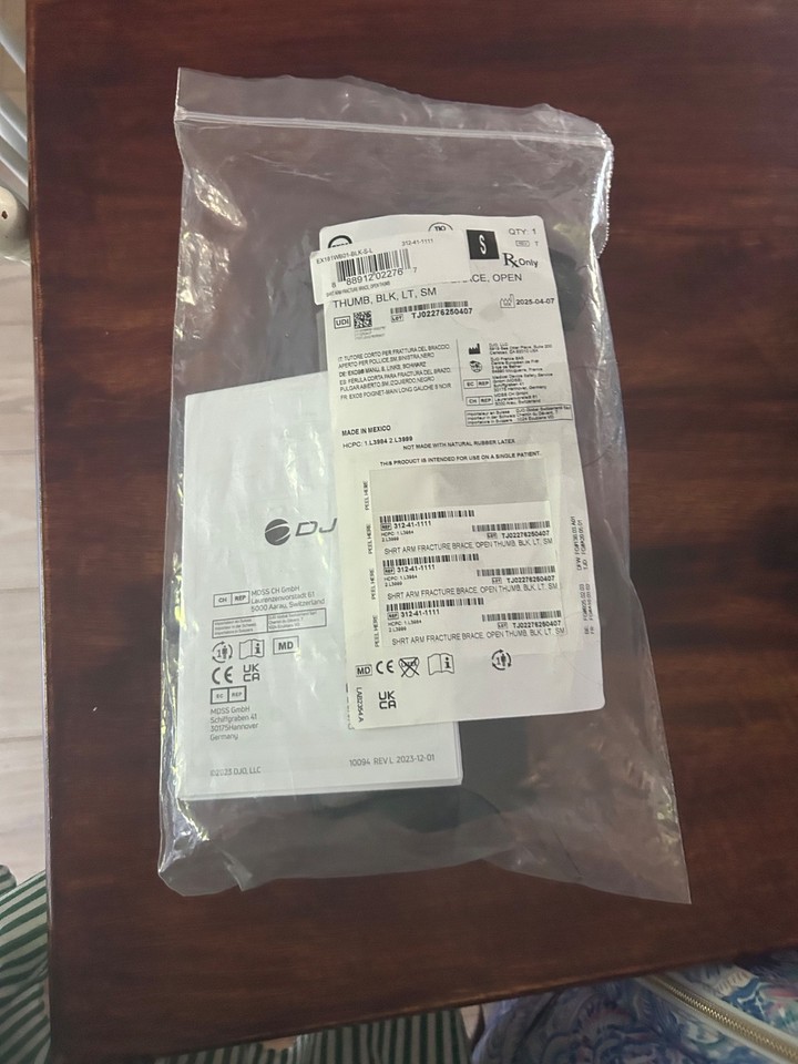 Exos Short Arm Fracture Brace w/ Open Thumb | Cast Splint Small | eBay