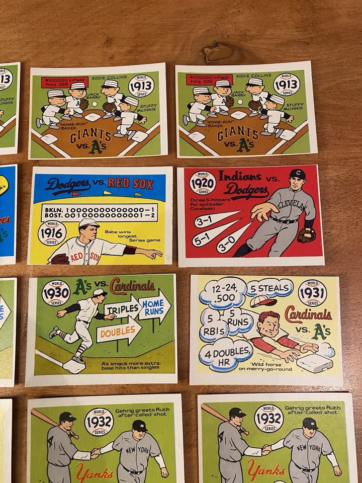 1968 FLEER LAUGHLIN WORLD SERIES Cards Lot. Miscuts And Off Centered ...