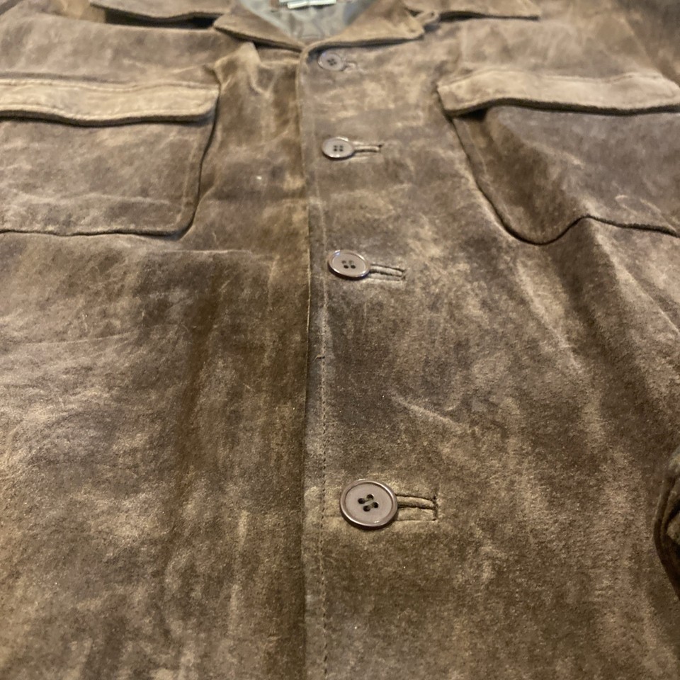 BC Ethic Men’s Genuine Brown Suede Leather Custom Crafted XL Shirt ...