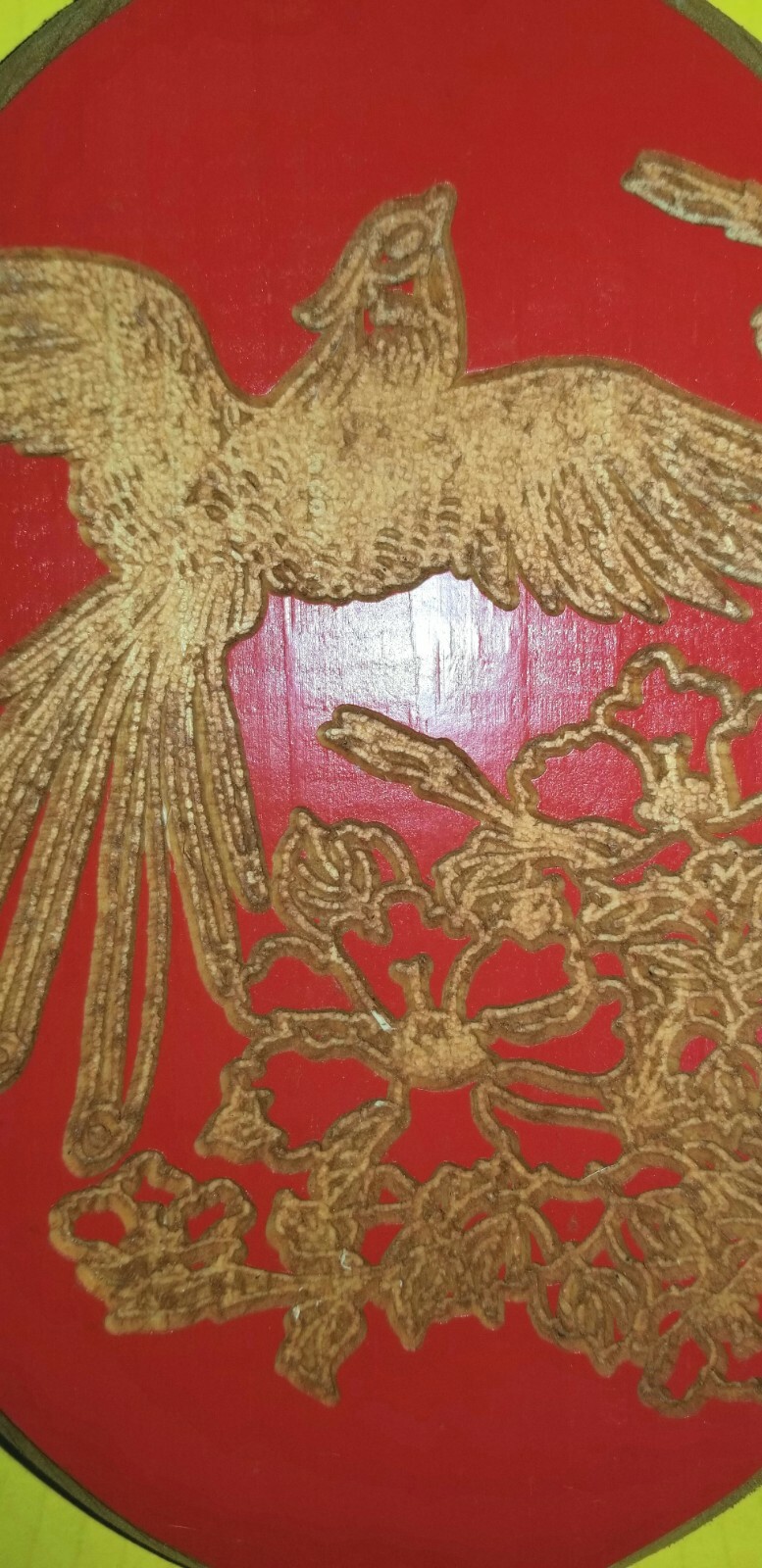 Phoenix Engraved Wood Carving Picture Wall décor Pine wood Handmade ...