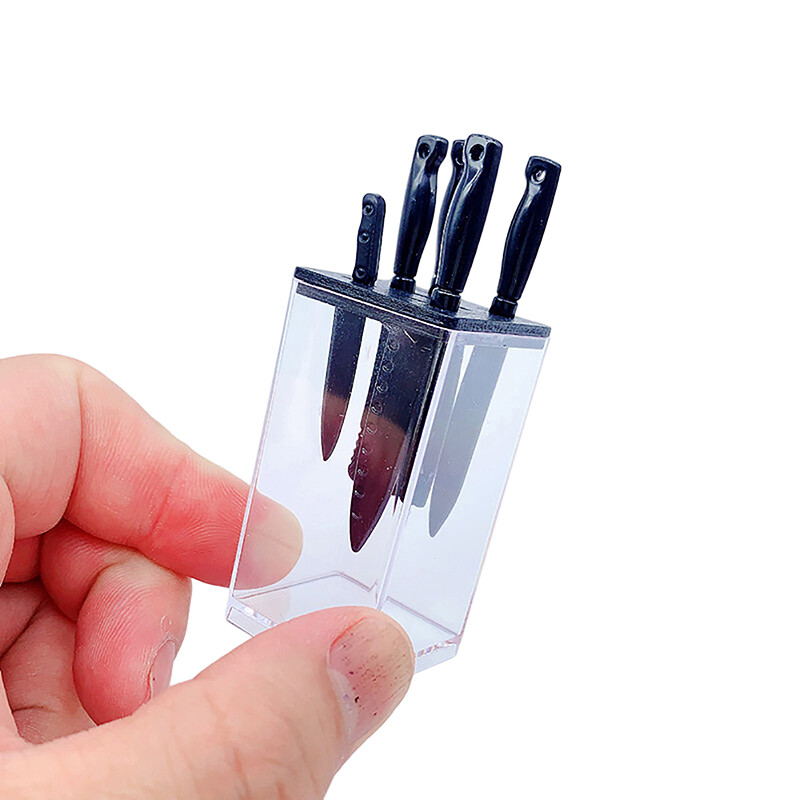 1/12 Dollhouse Knife Rest Model Mini Knives Set Toys Dollhouse Cooking ...