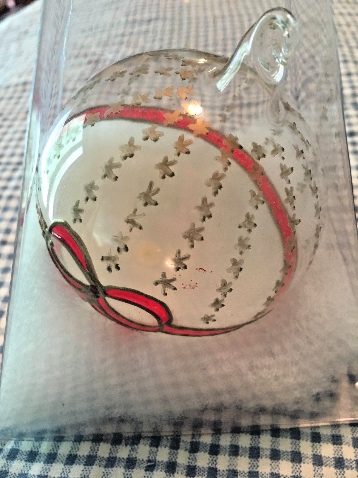 Hand Decorated Blown Clear Plastic Tree Ornaments Millers Trading Co ...