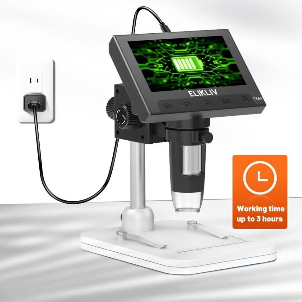 Elikliv 4.3" LCD Digital Microscope Soldering 1000X Adult Coin ...