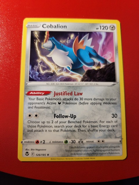 Pokémon TCG Cobalion Silver Tempest 126/195 Regular Rare for sale ...