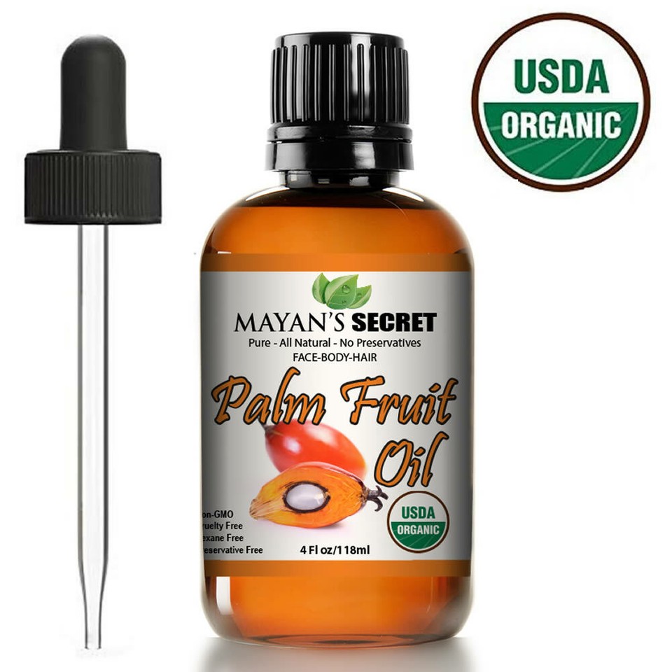 Mayan's Secret Organic Red Palm Fruit Oil 4oz - Cold Pressed for ...