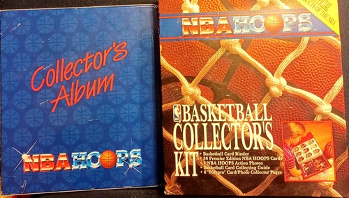 1989-1990 NBA Hoops Starter Kit Super Binders & 50 Cards Factory Sealed ...