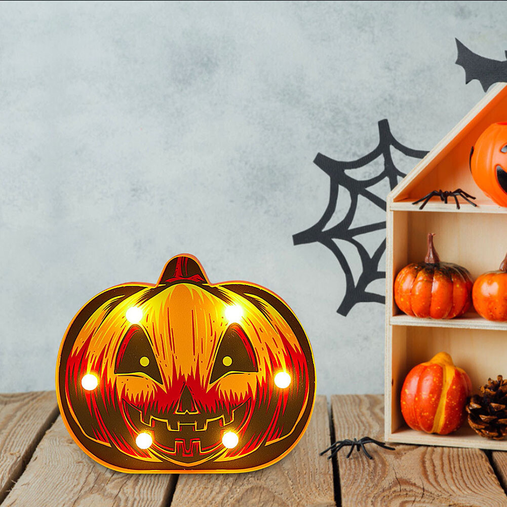 LED Pumpkin Night Light Desktop Decorative Lamp for Halloween Decor ...