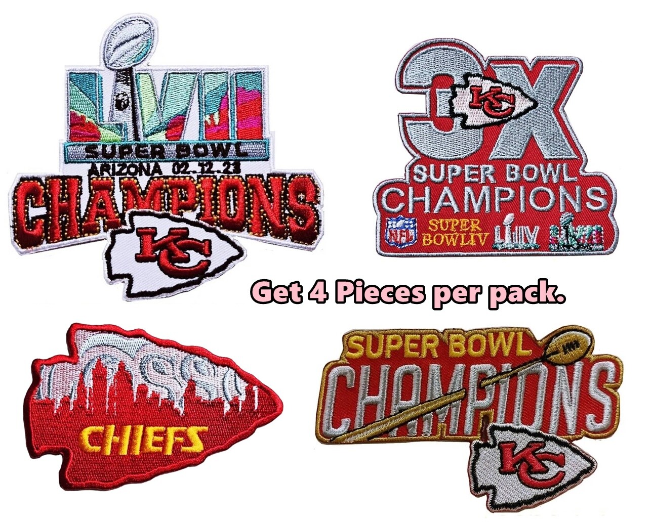 Kansas City KC Chiefs Football Patches Embriodery-iron,Sewing on ...