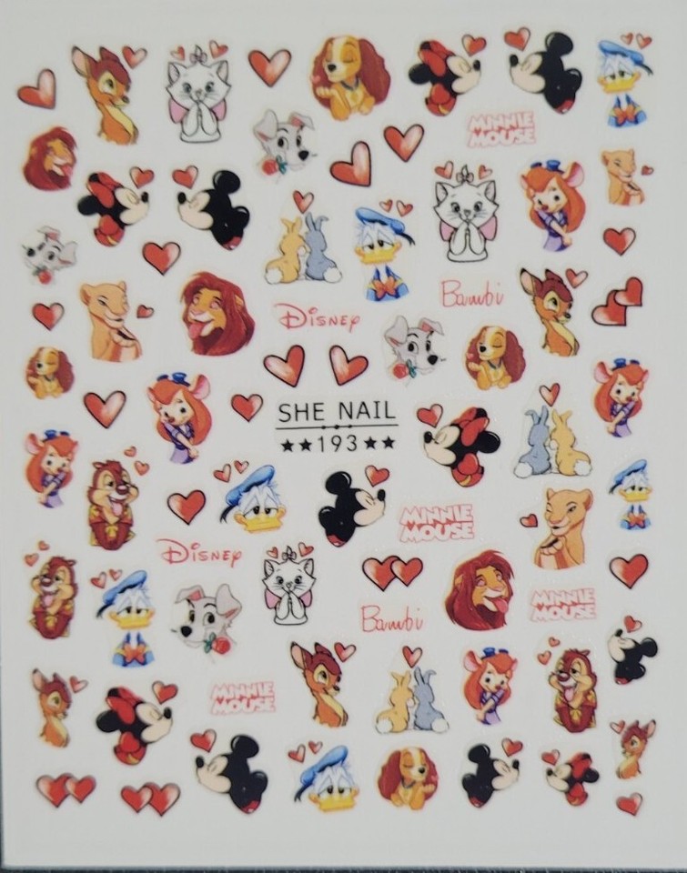 Disney Animals Love Nail Stickers | eBay