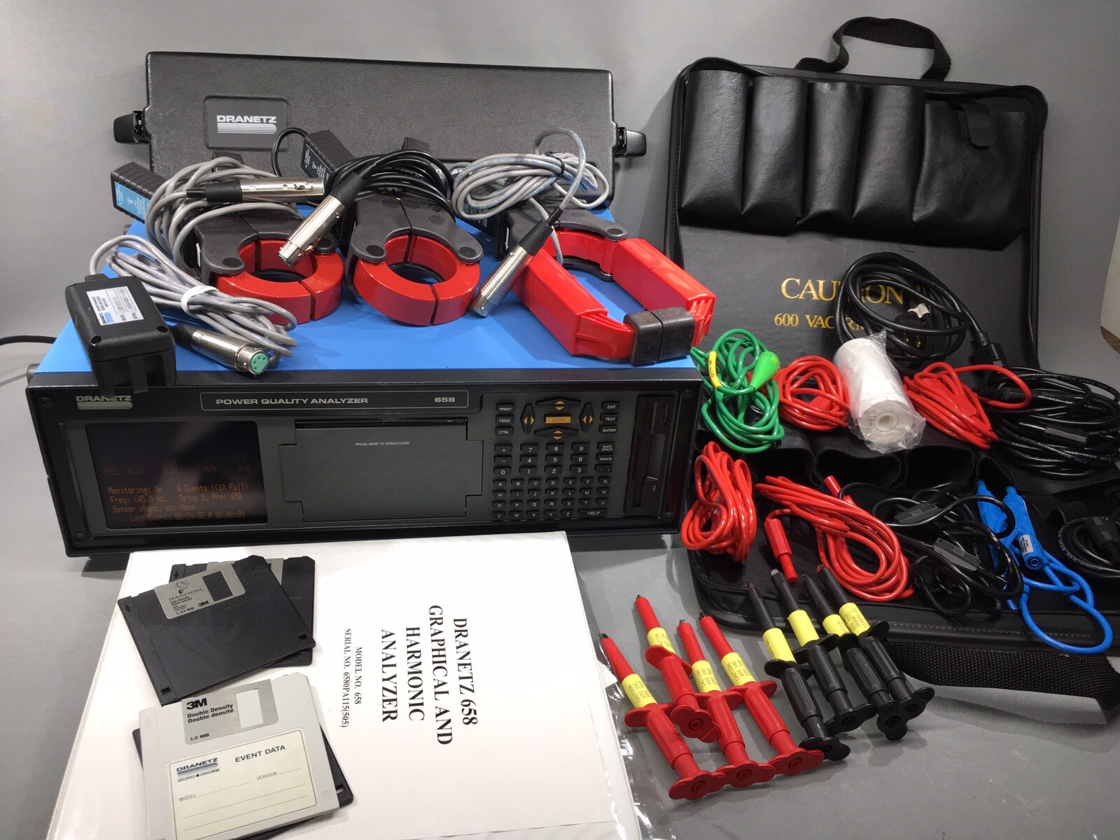 Dranetz 658 Power Quality Analyzer With Probes Cases Manual And ...