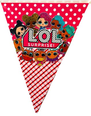 LOL SURPRISE BIRTHDAY PARTY FLAG BANNER BUNTING PARTY SUPPLIES ...
